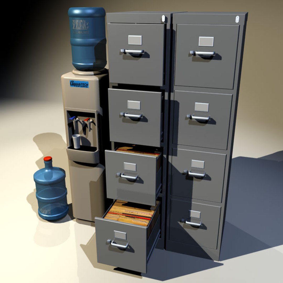 Cooler File Cabinet 01 3d Model