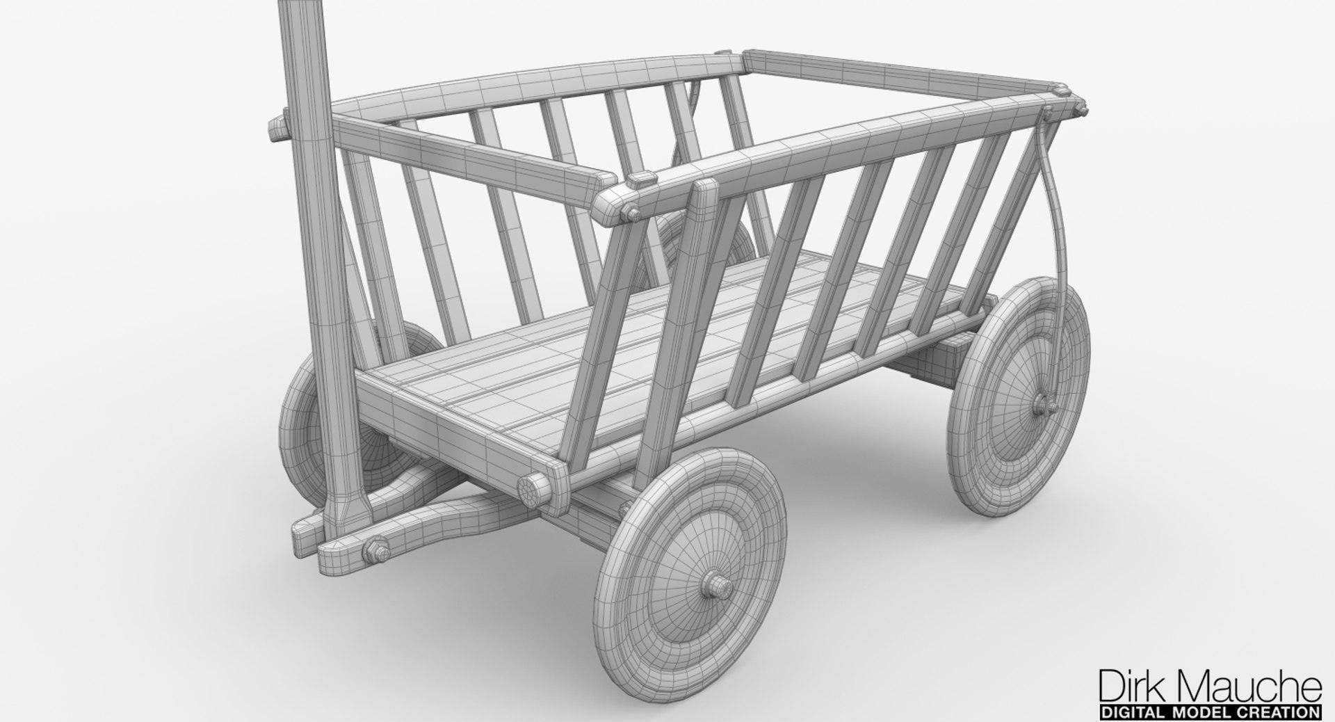 3d wooden cart model