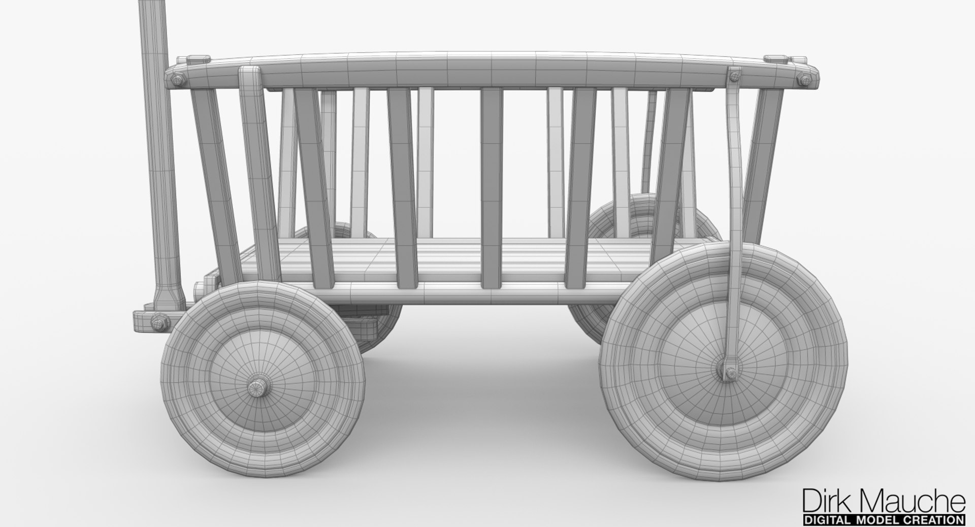 3d wooden cart model