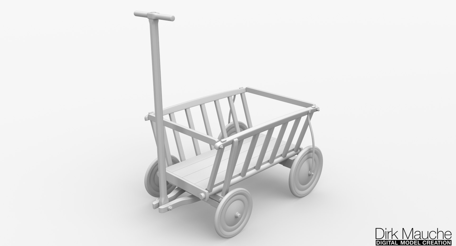 3d wooden cart model