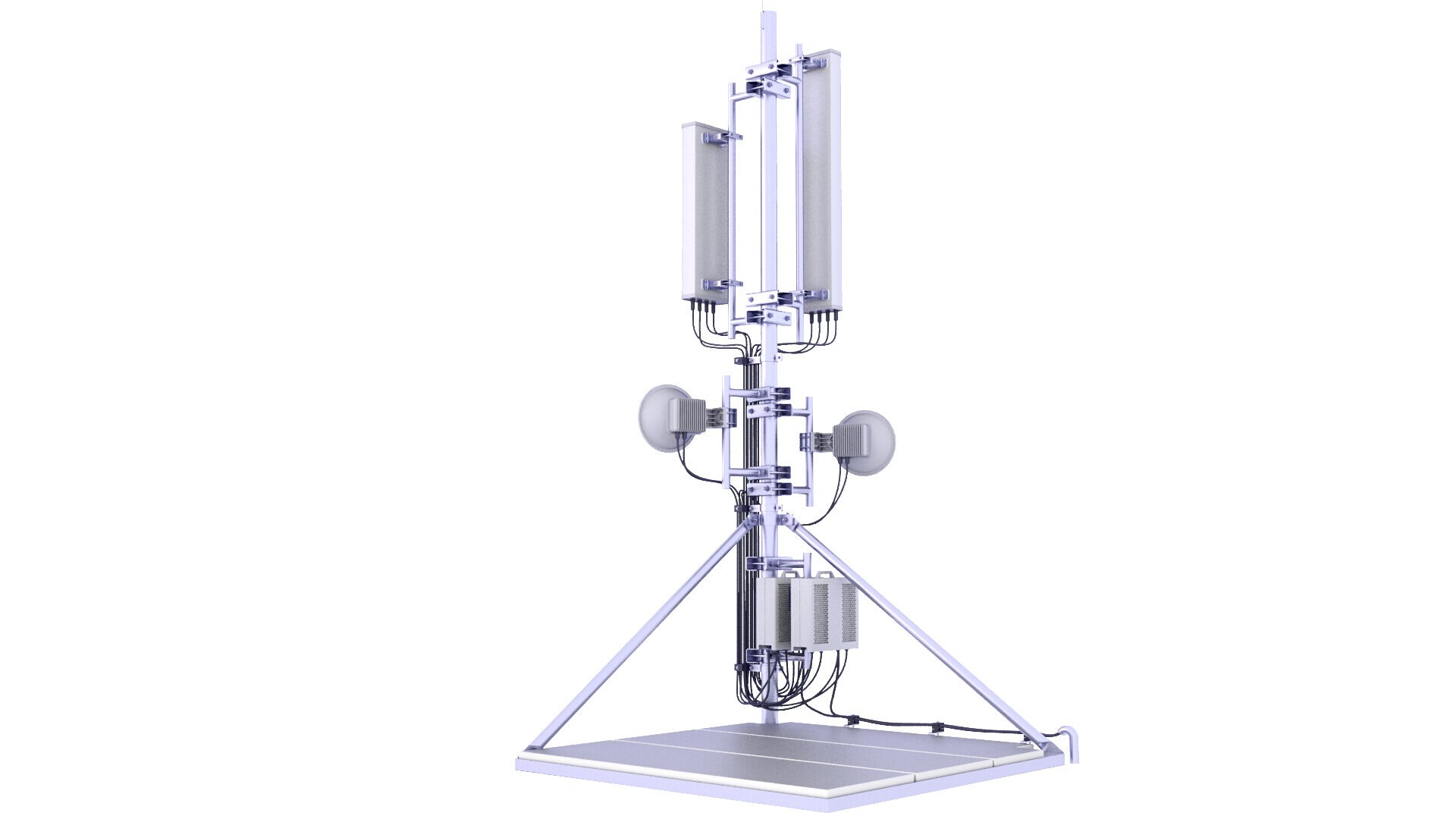 3D Roof GSM Cell Tower Station 6 And Base Station Box SET - TurboSquid ...