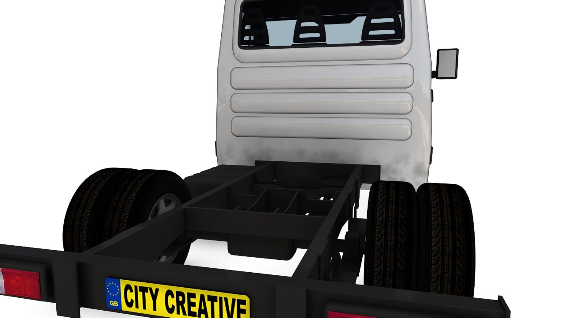 3d model of chassis cab van