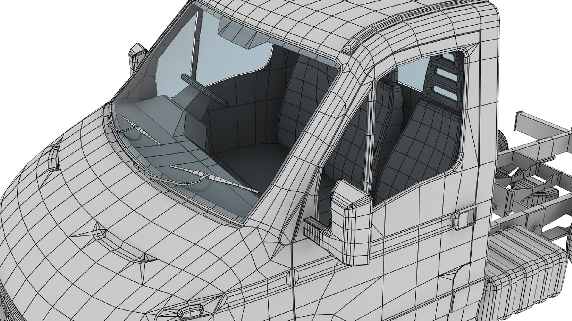 3d model of chassis cab van