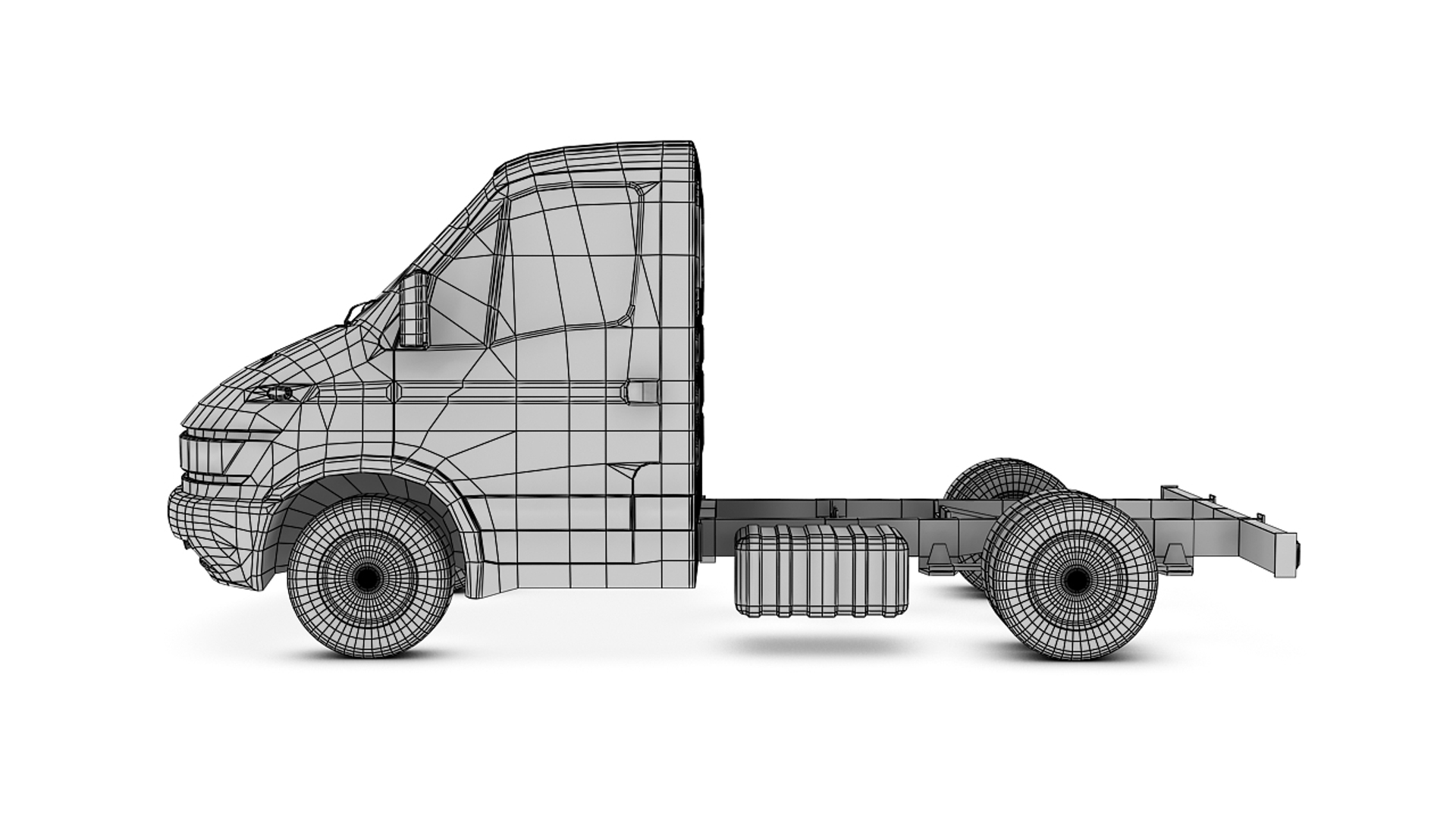 3d model of chassis cab van