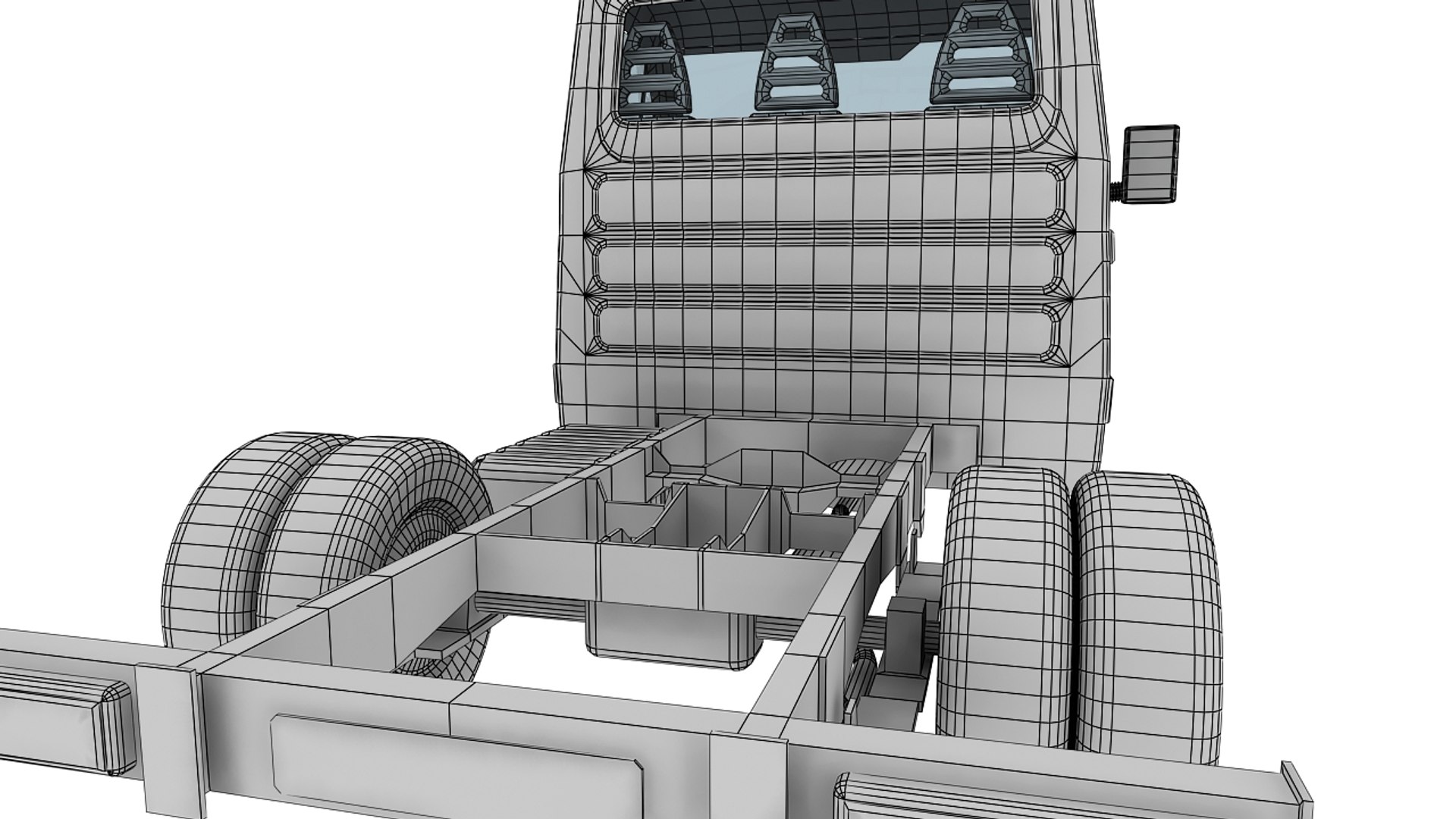 3d model of chassis cab van