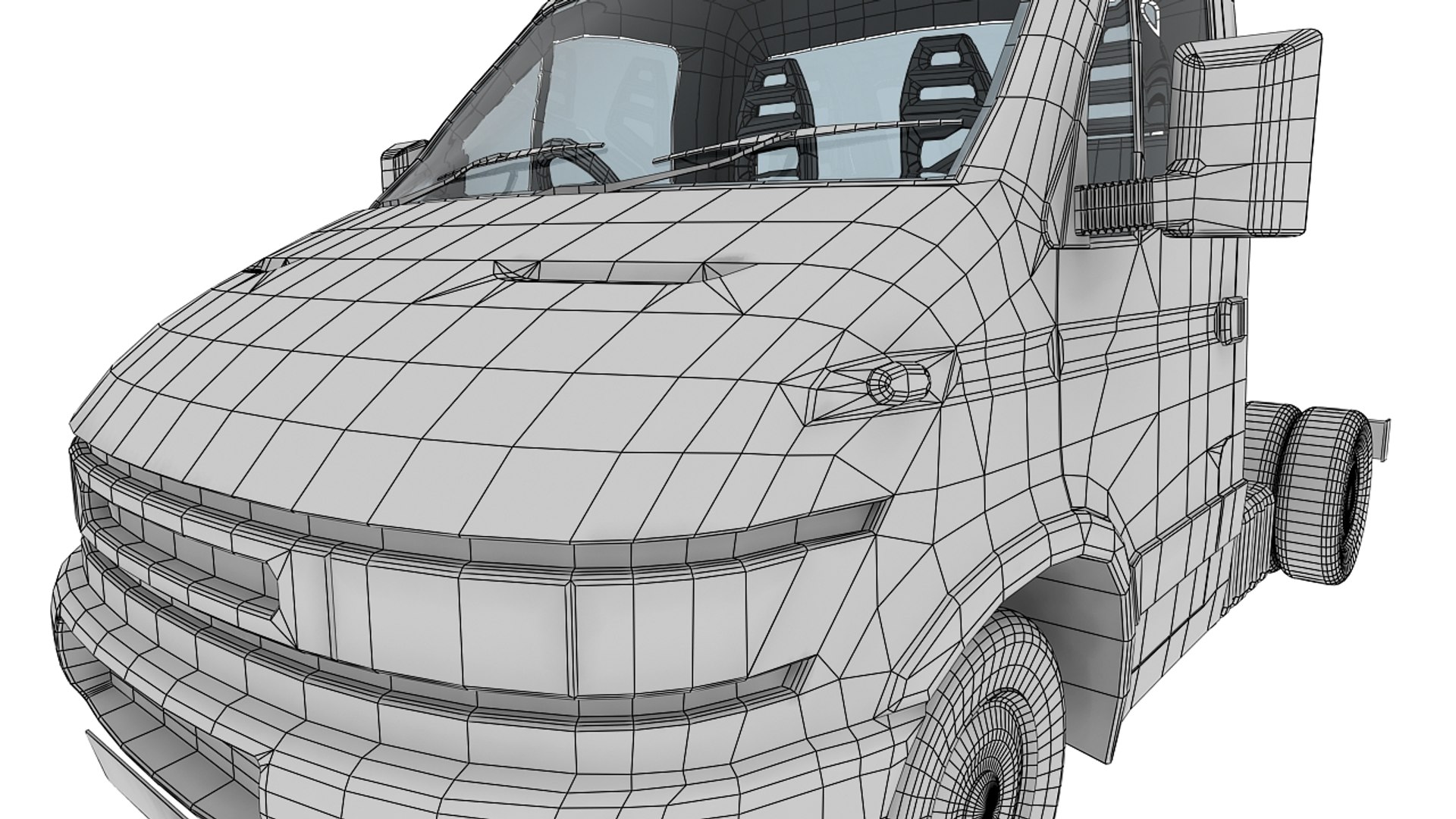 3d model of chassis cab van