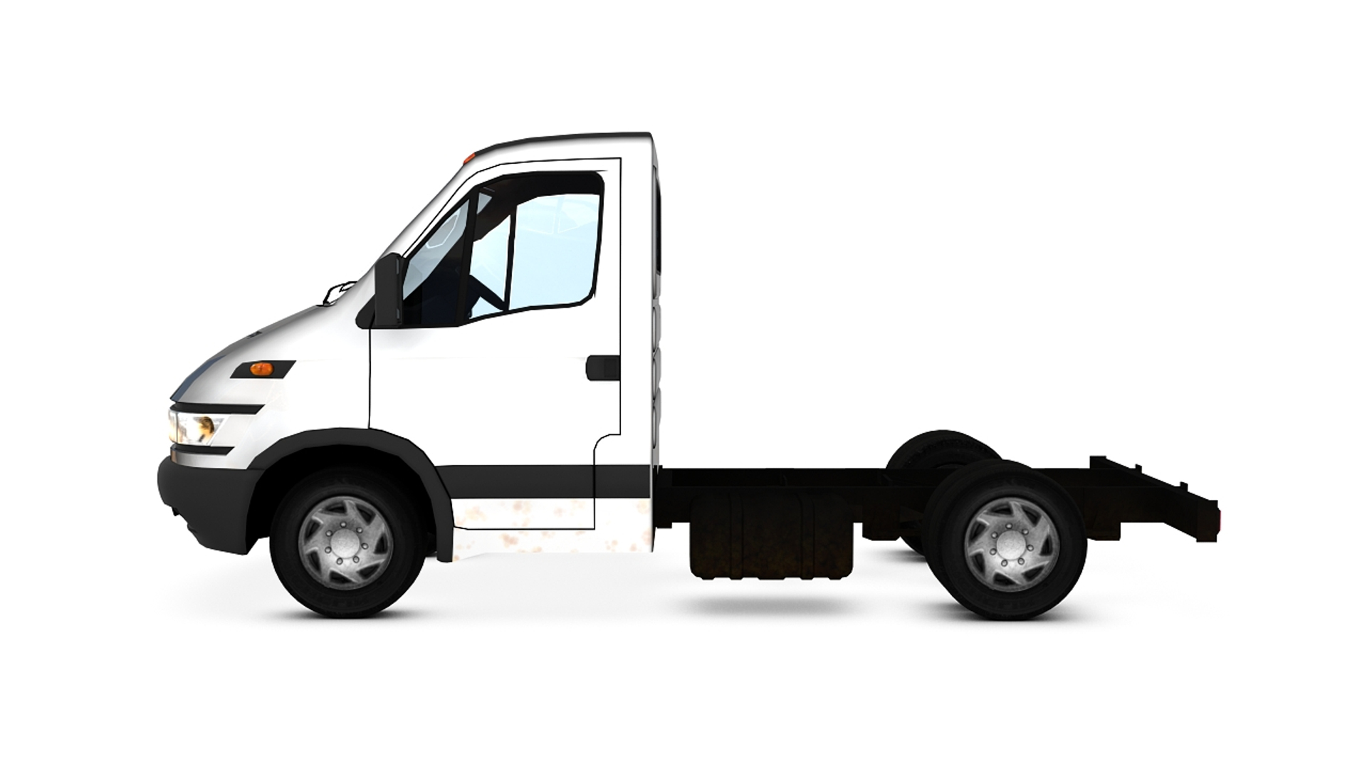 3d model of chassis cab van