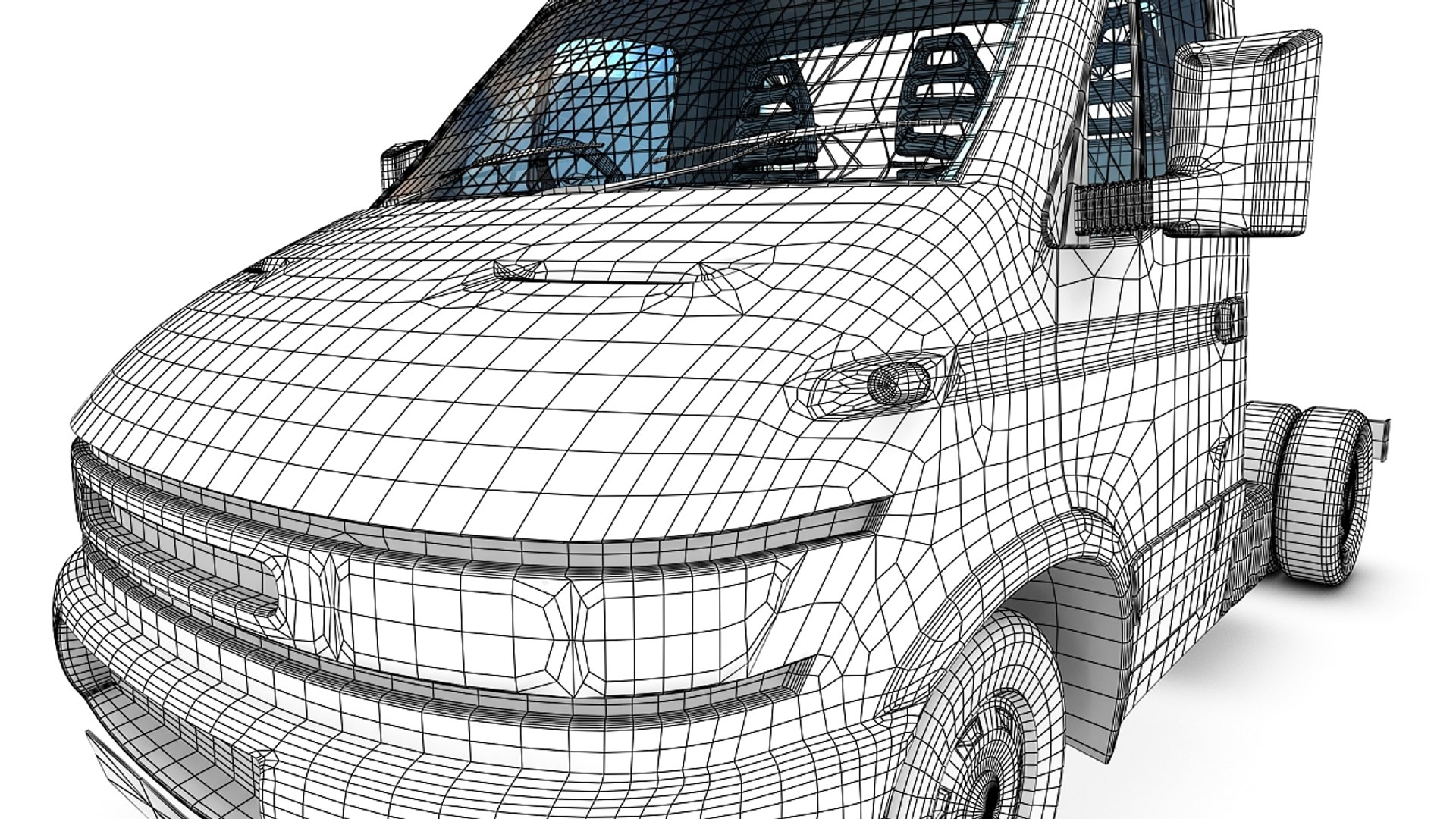 3d model of chassis cab van