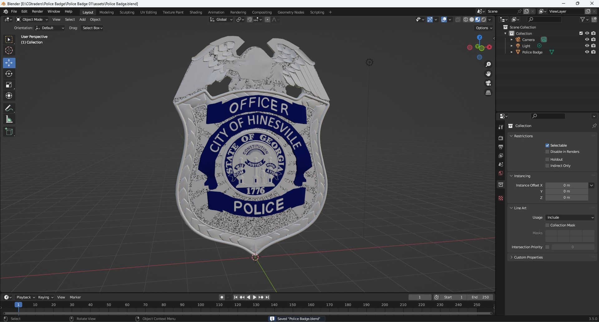 Police Badge model - TurboSquid 2149634