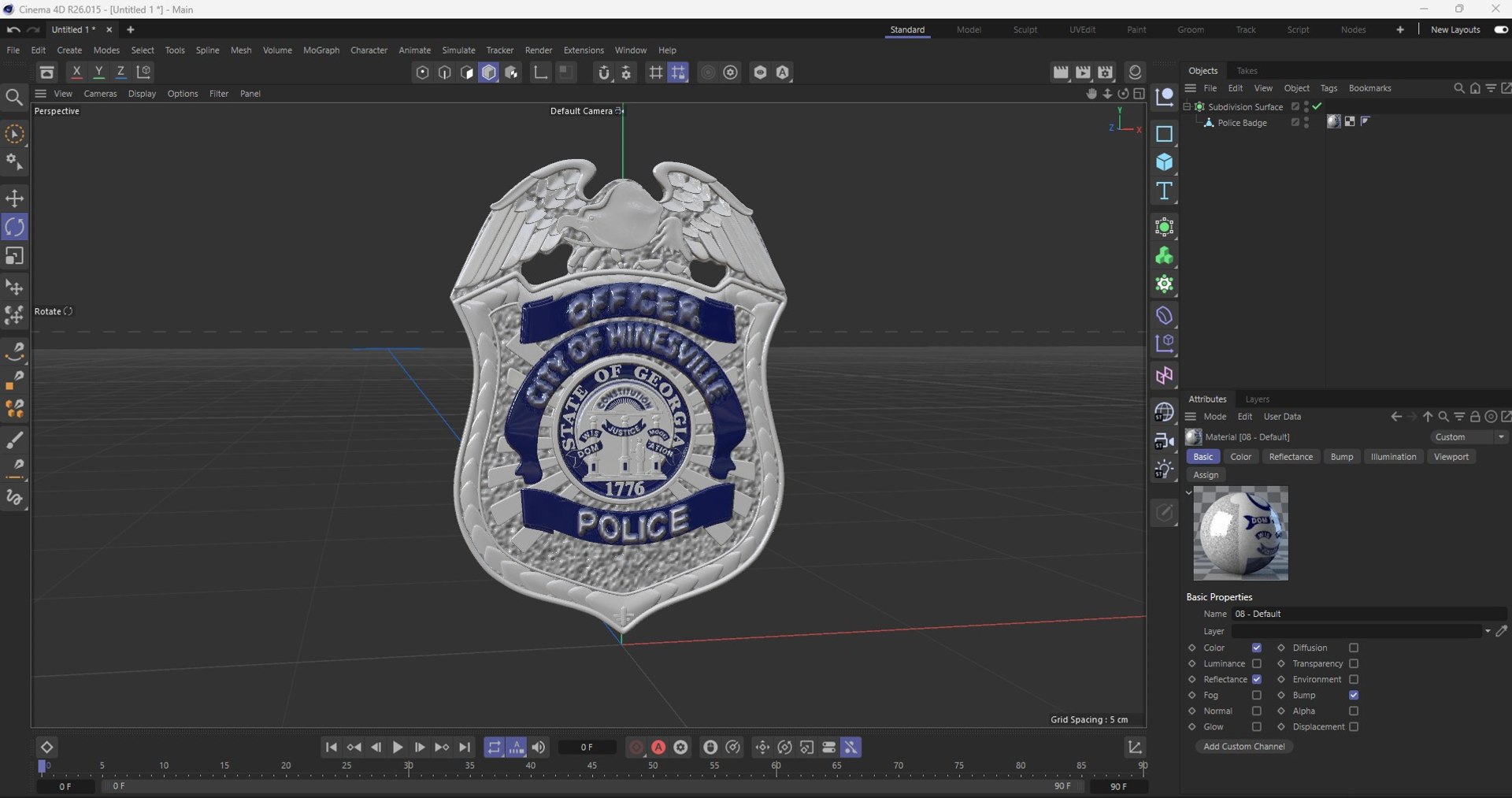 Police Badge model - TurboSquid 2149634