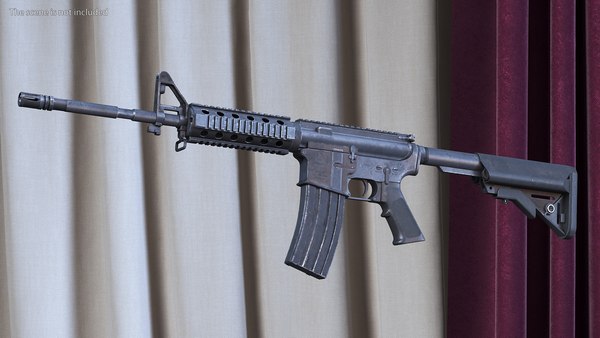 modelo 3d Rifle de asalto con sistema de rieles - TurboSquid 2211415