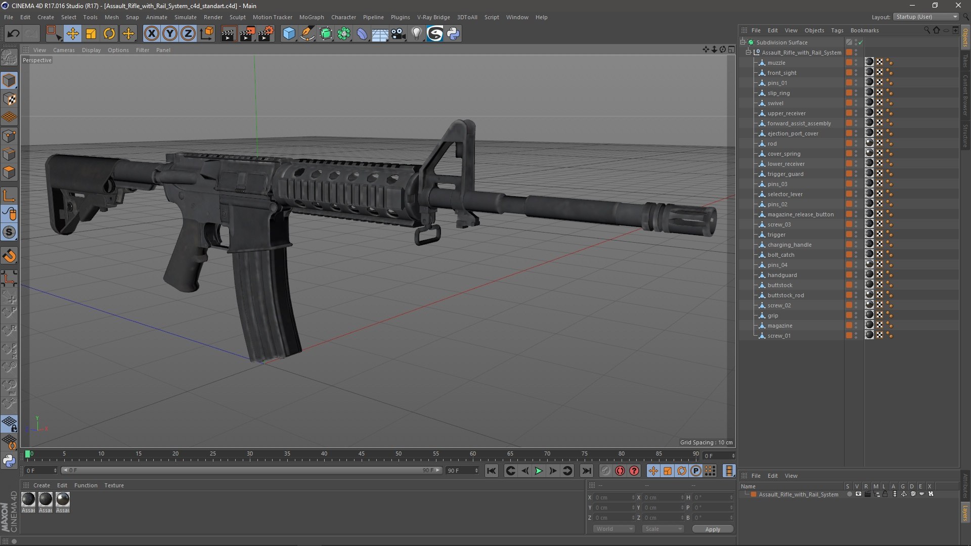 3D Assault Rifle With Rail System - TurboSquid 2211415