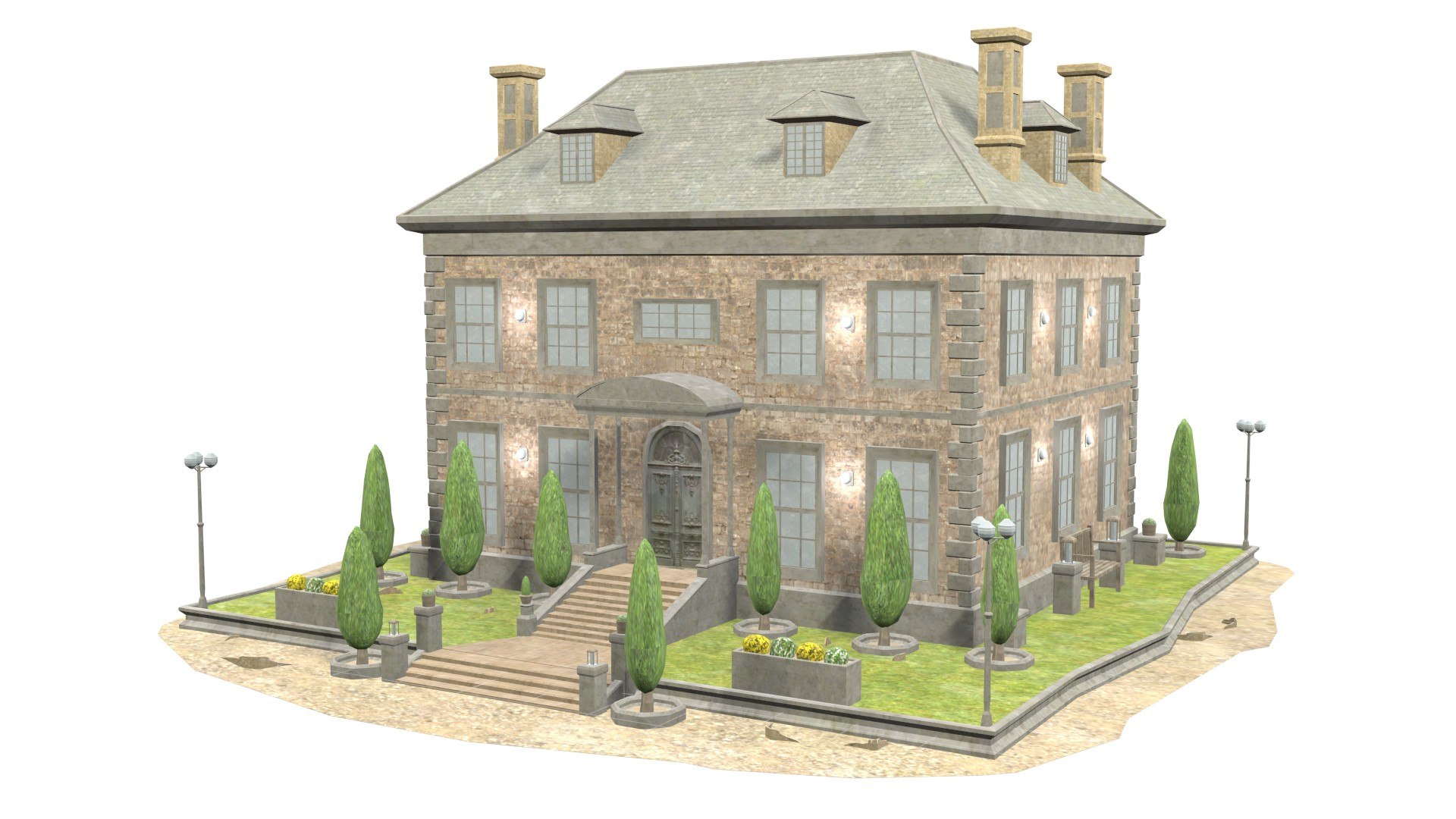 3D Model - Manor House - TurboSquid 1696433