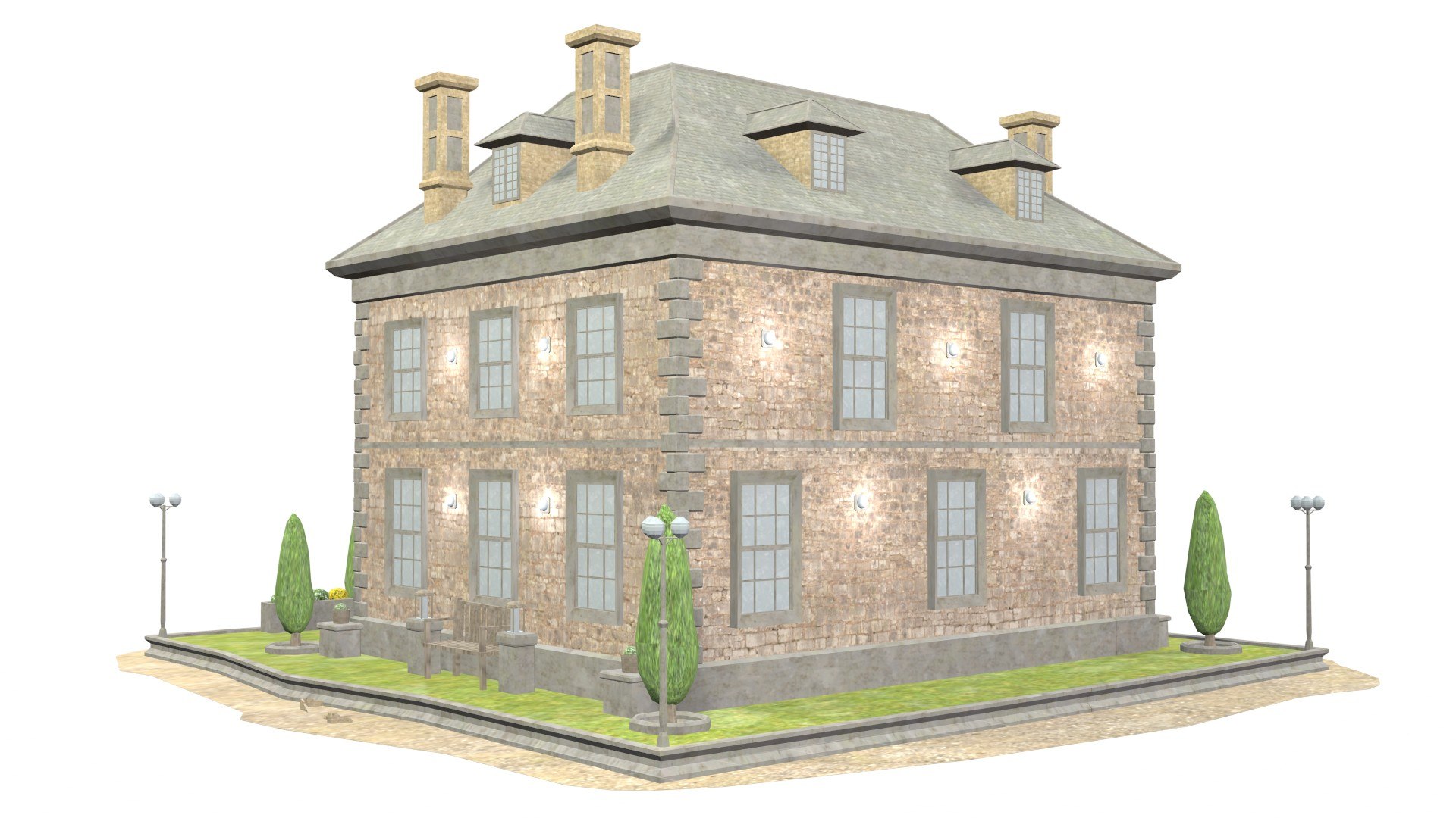 3D Model - Manor House - TurboSquid 1696433