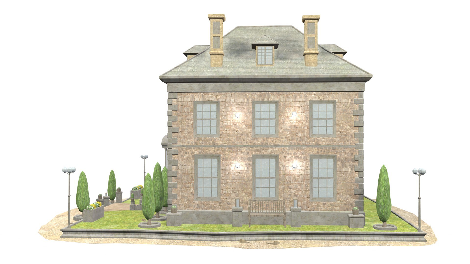 3D Model - Manor House - TurboSquid 1696433