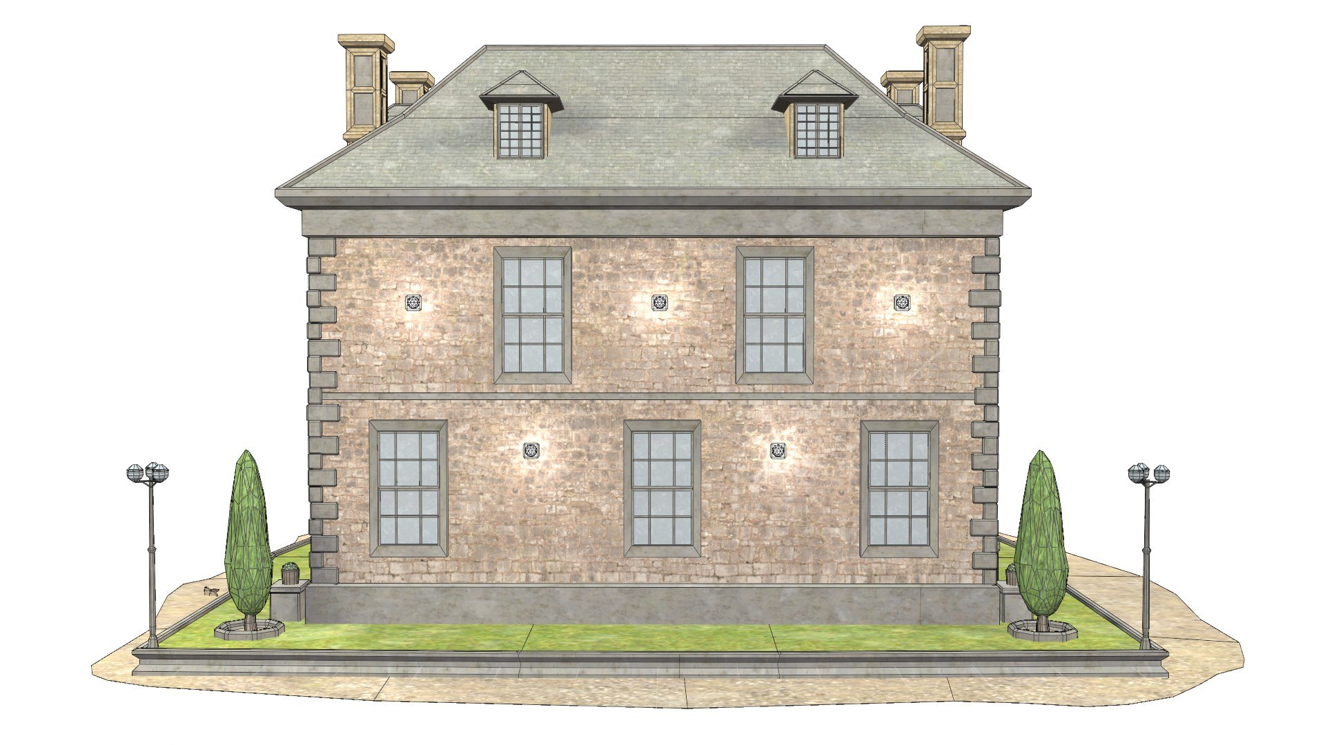 3D Model - Manor House - TurboSquid 1696433