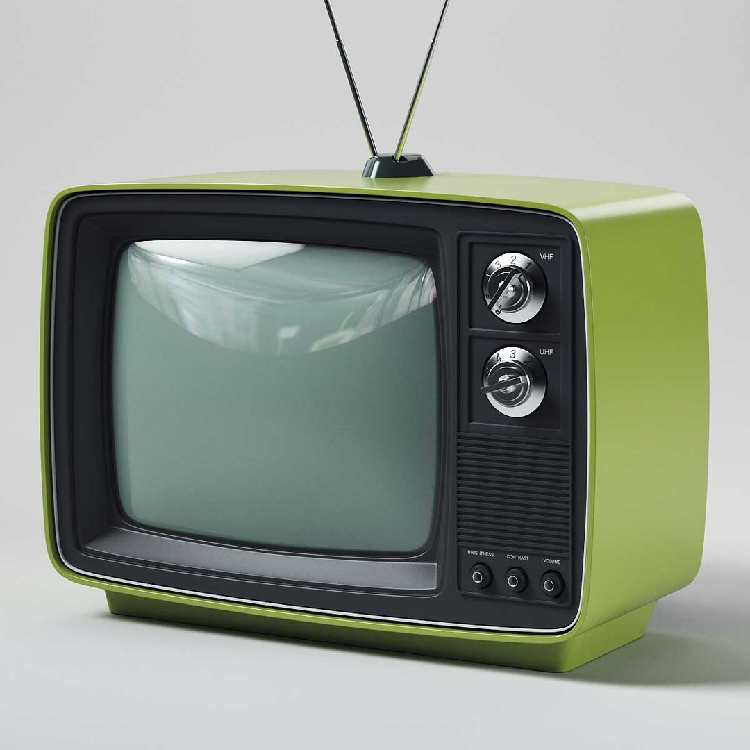 retro style television sets 3d model