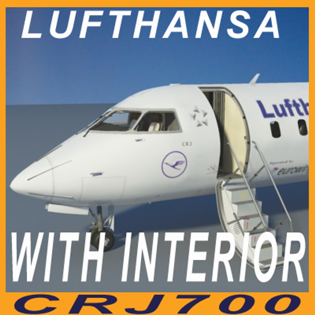3d Crj 700 Lufthansa Interior