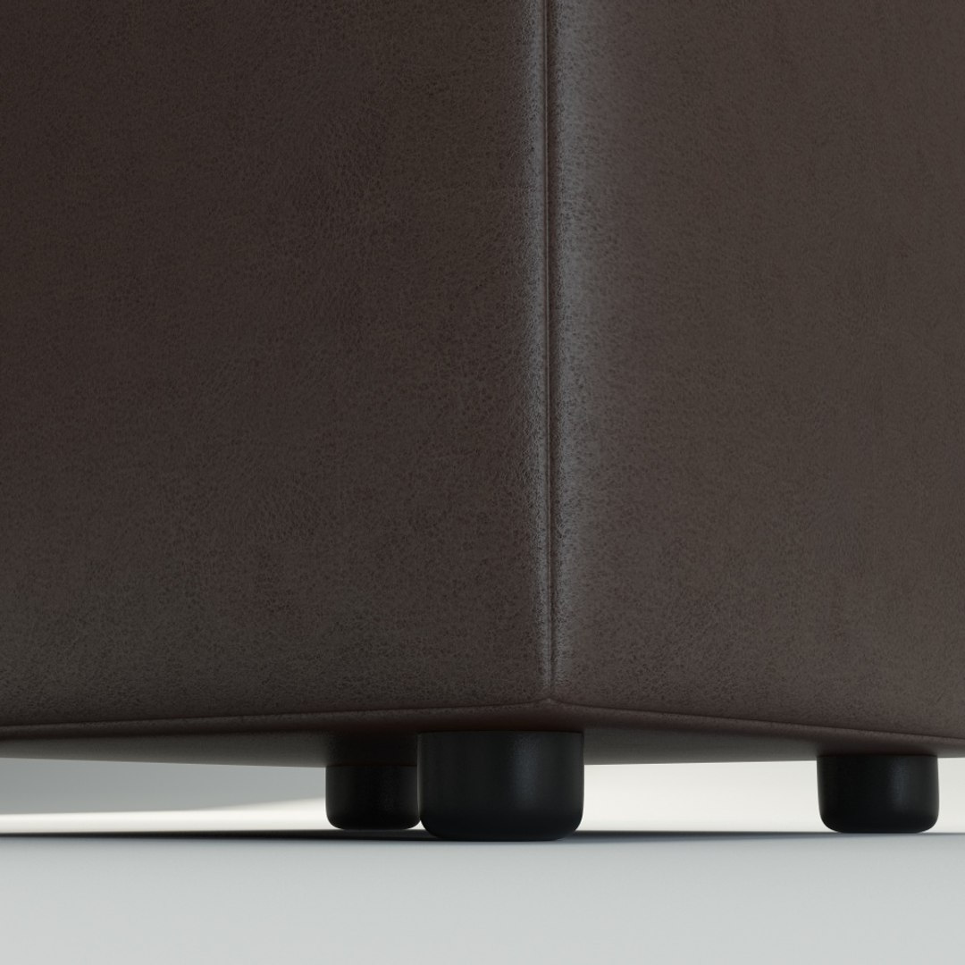 3d Leather Pouf Model