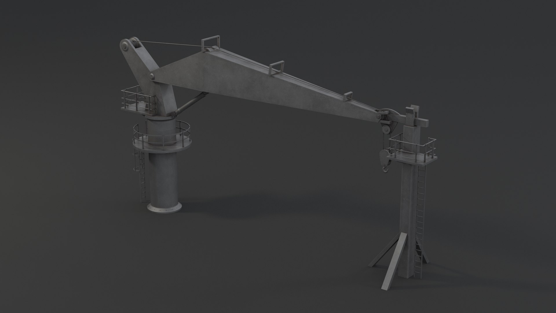 3D Deck Ship Crane Model - TurboSquid 1621144