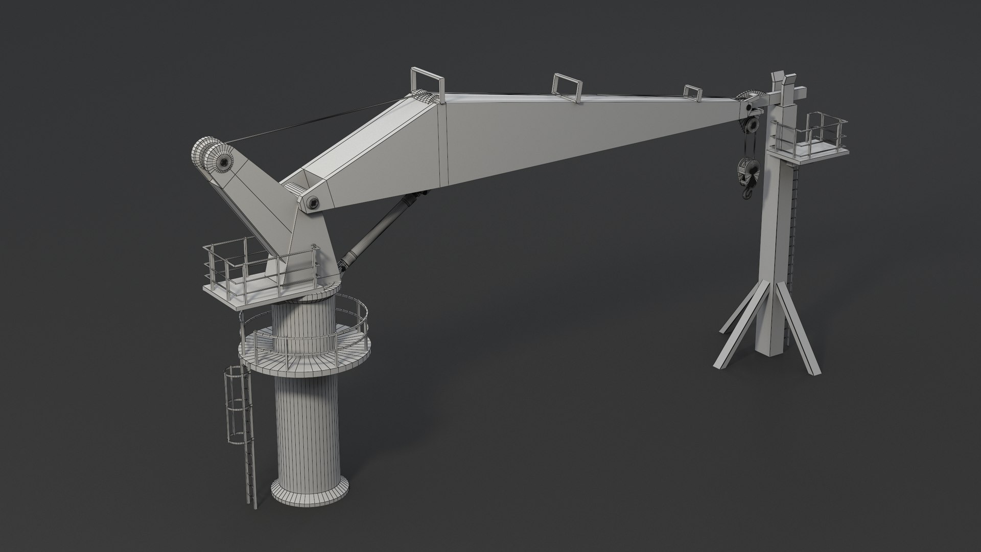 3D Deck Ship Crane Model - TurboSquid 1621144