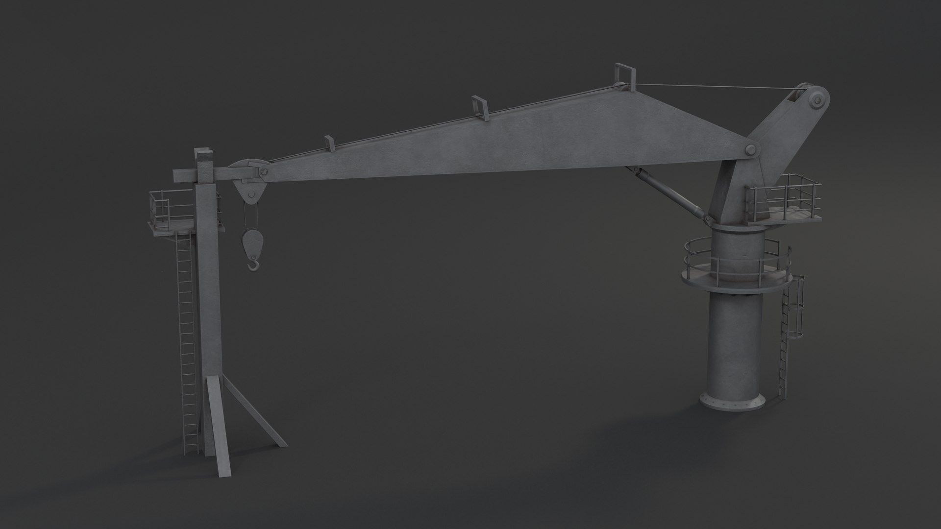 3D Deck Ship Crane Model - TurboSquid 1621144