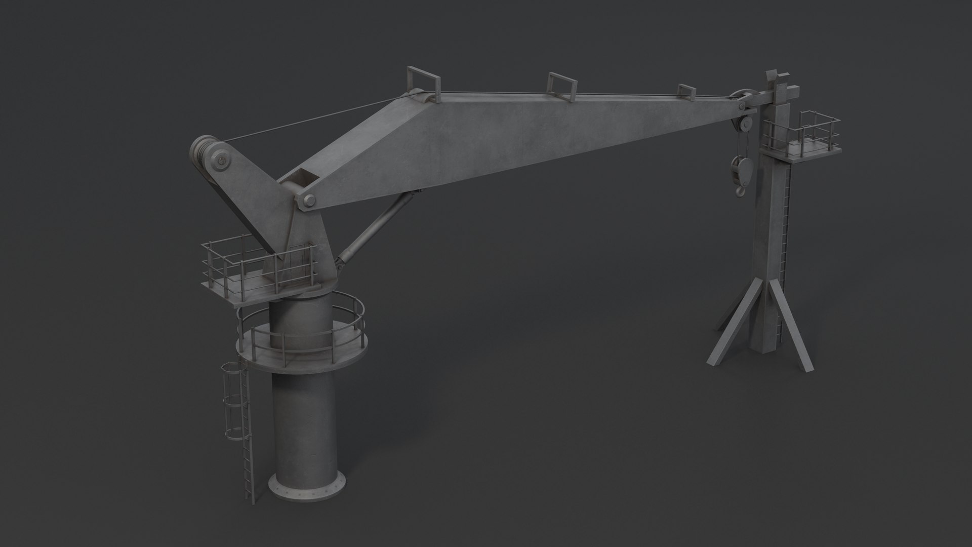 3D Deck Ship Crane Model - TurboSquid 1621144