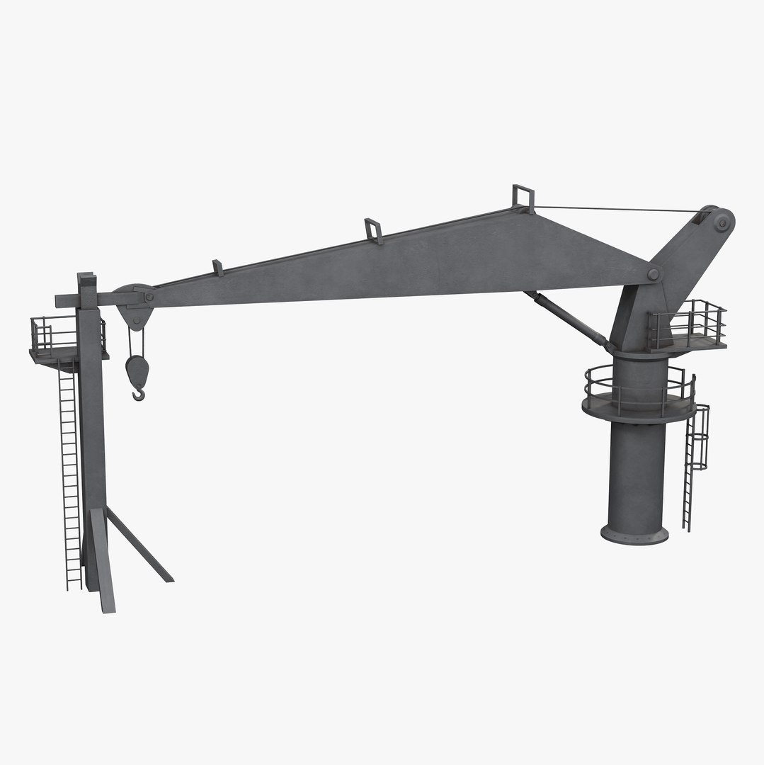 3D Deck Ship Crane Model - TurboSquid 1621144