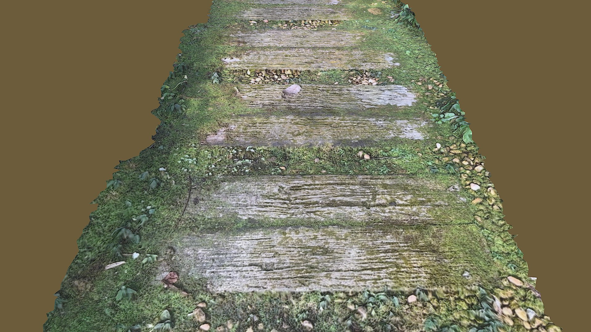 3D Walkway With Moss Model - TurboSquid 2017409