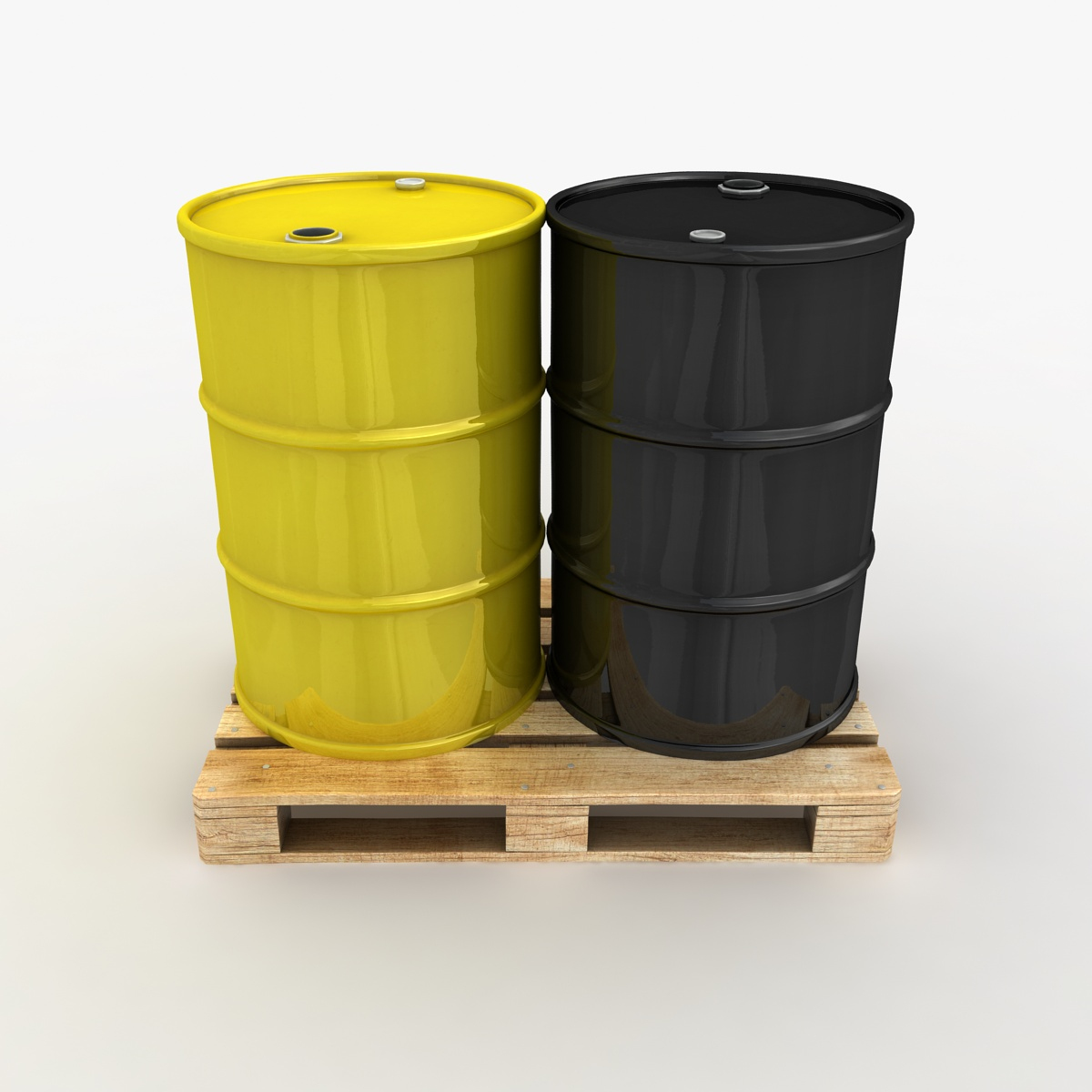 3d realistic oil barrel pallet model