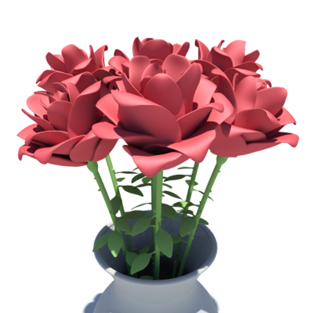 vase roses 3d model