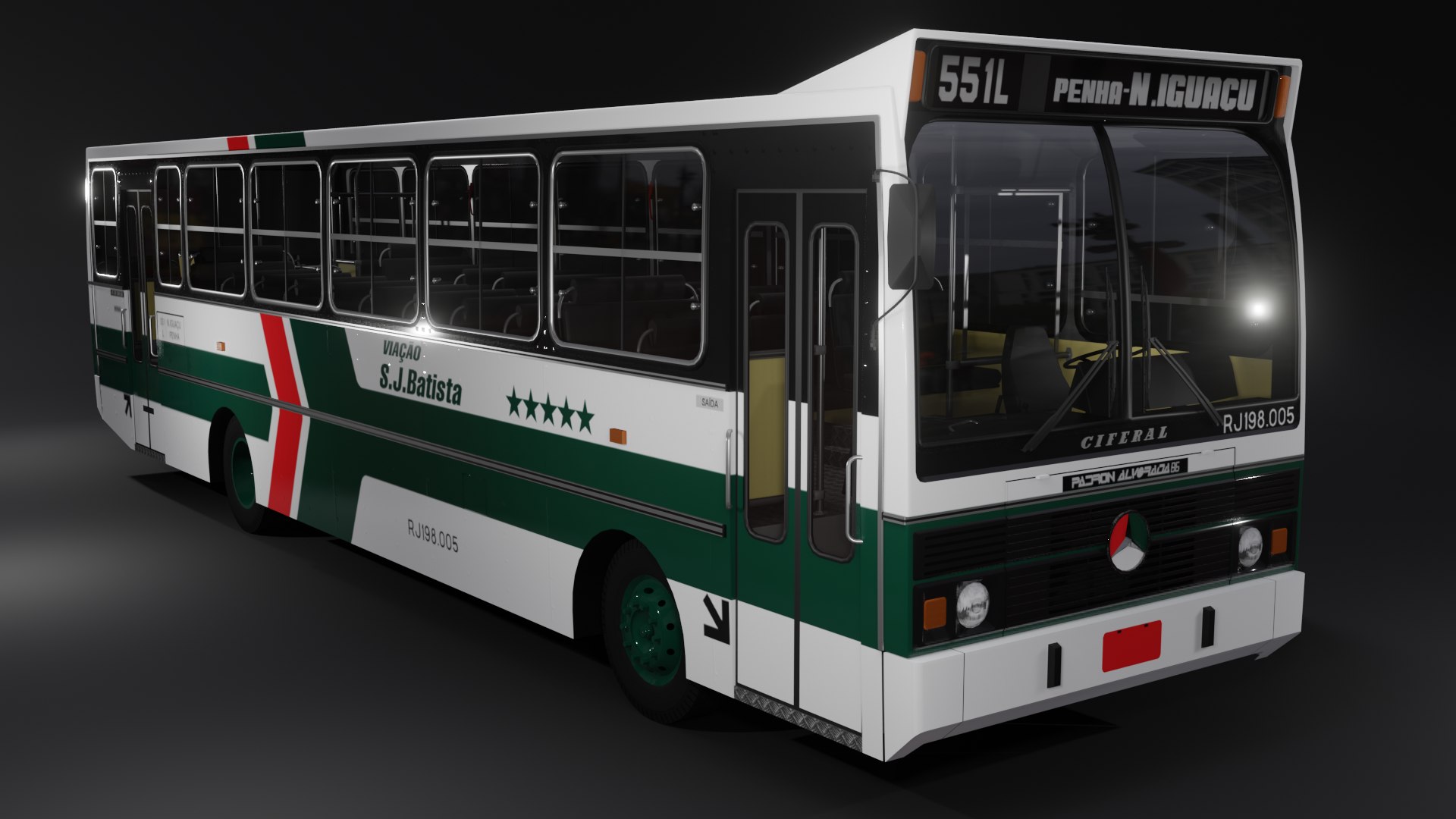 Ciferal Padron Alvorada 86 MB 1313 SJ Batista Model - TurboSquid 2174112