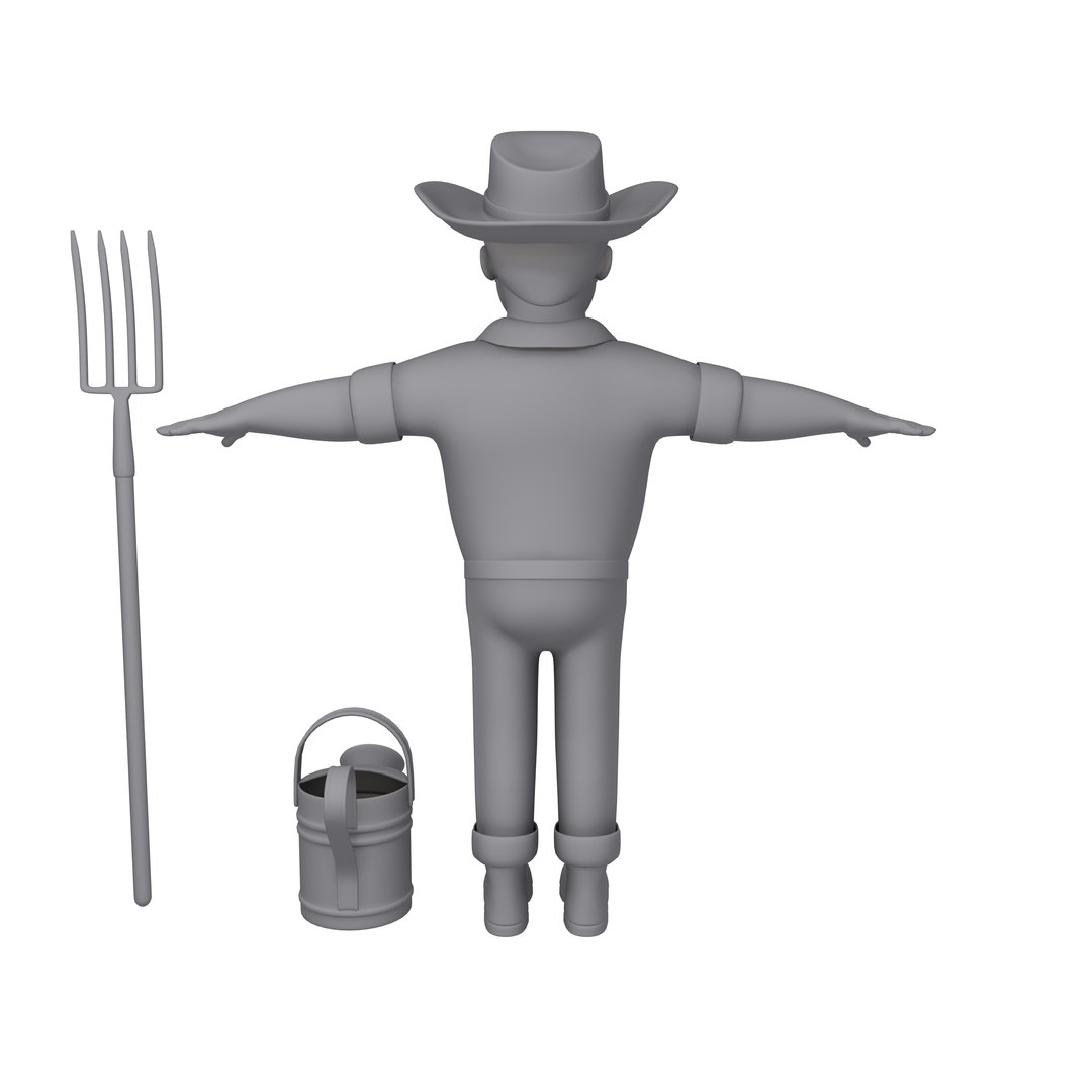 3D Model Farmer 03 Cartoon - TurboSquid 1654517