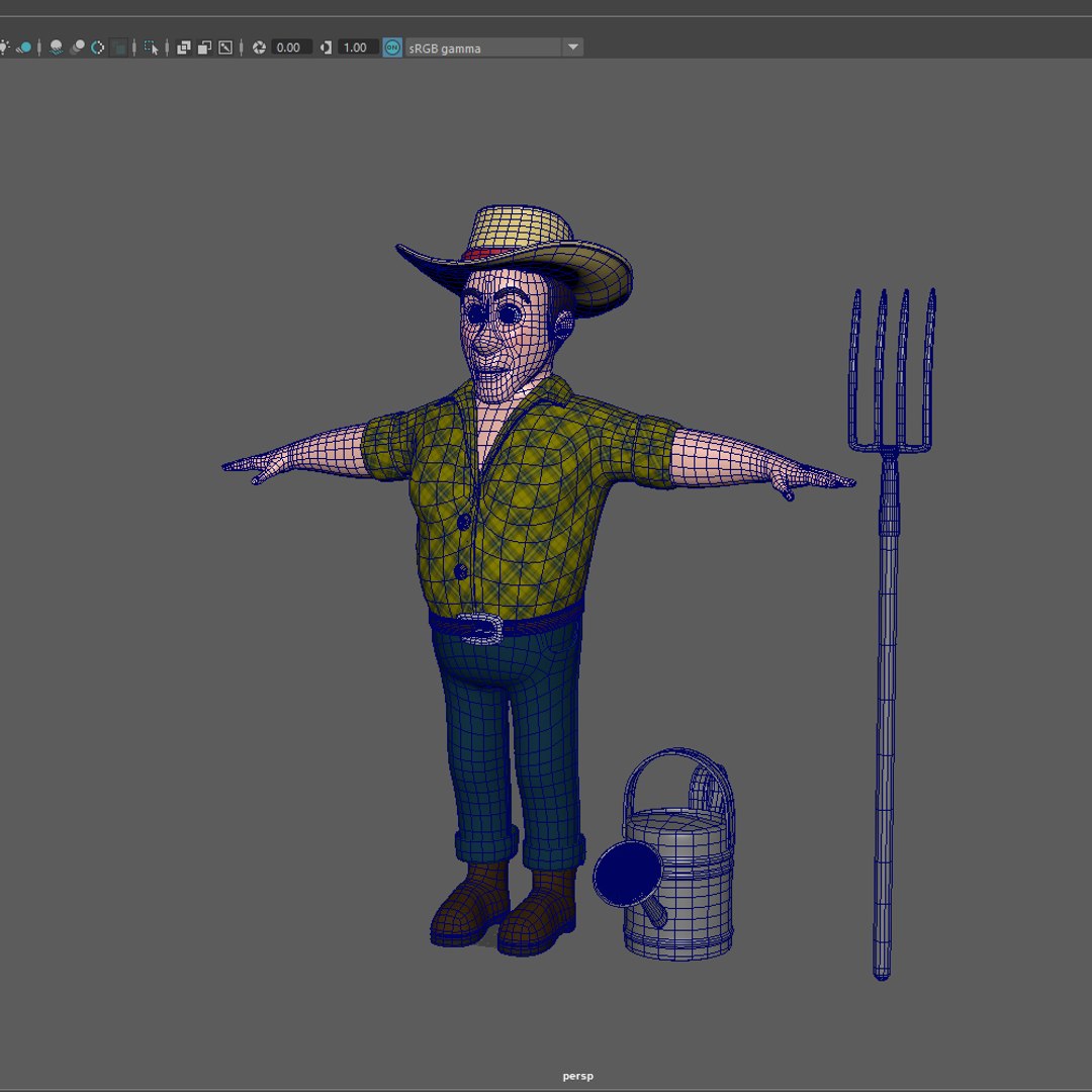 3D Model Farmer 03 Cartoon - TurboSquid 1654517