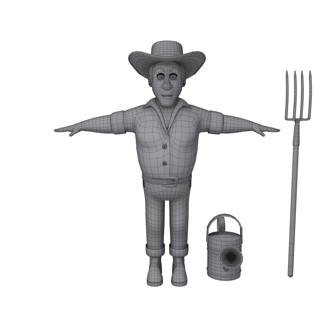 3D Model Farmer 03 Cartoon - TurboSquid 1654517