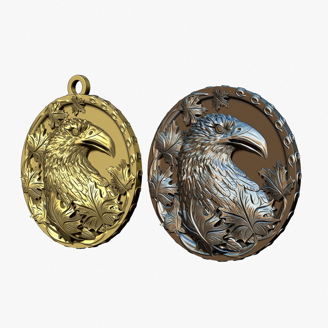 3D CROW MEDALLION Model - TurboSquid 2028095