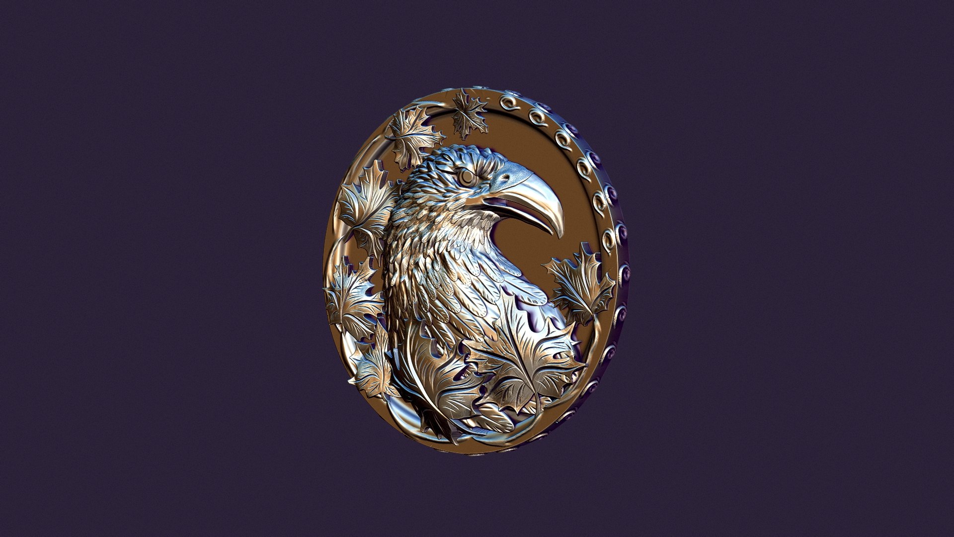 3D CROW MEDALLION Model - TurboSquid 2028095
