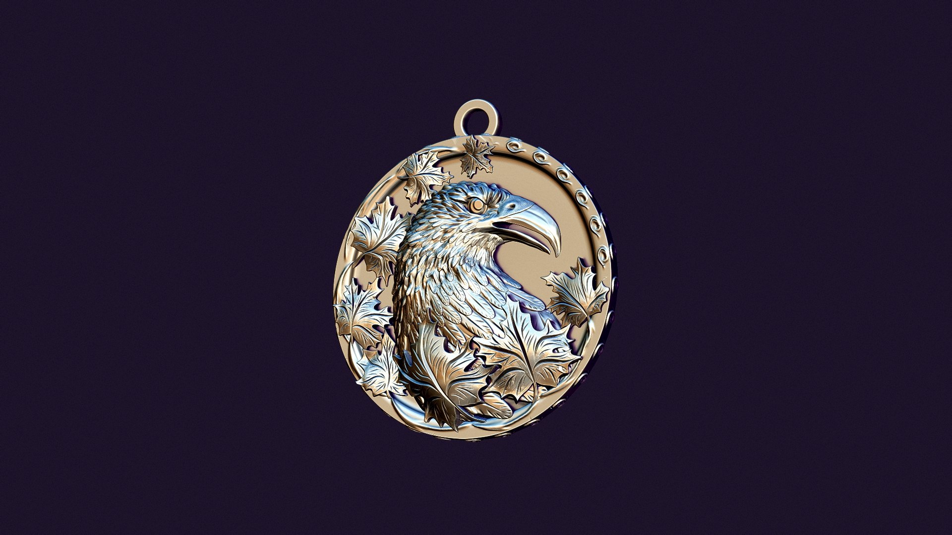 3D CROW MEDALLION Model - TurboSquid 2028095