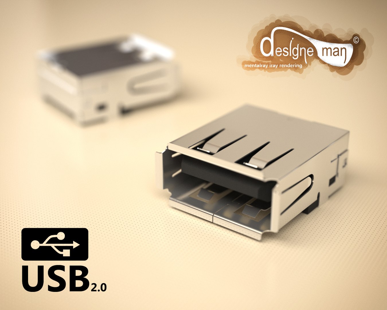 Usb 2 0 Connector 3d Model