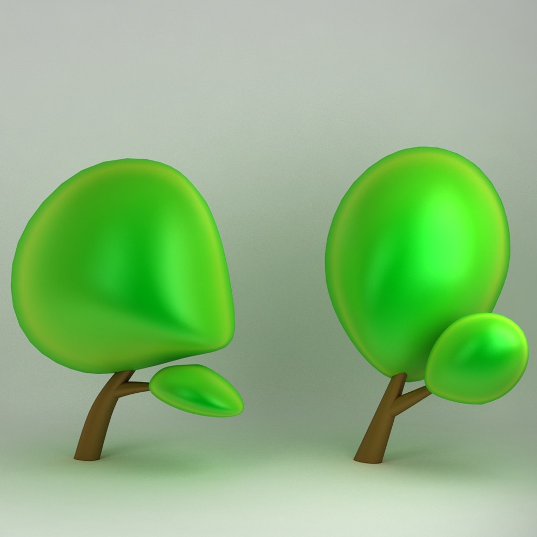 cartoon tree 3d model