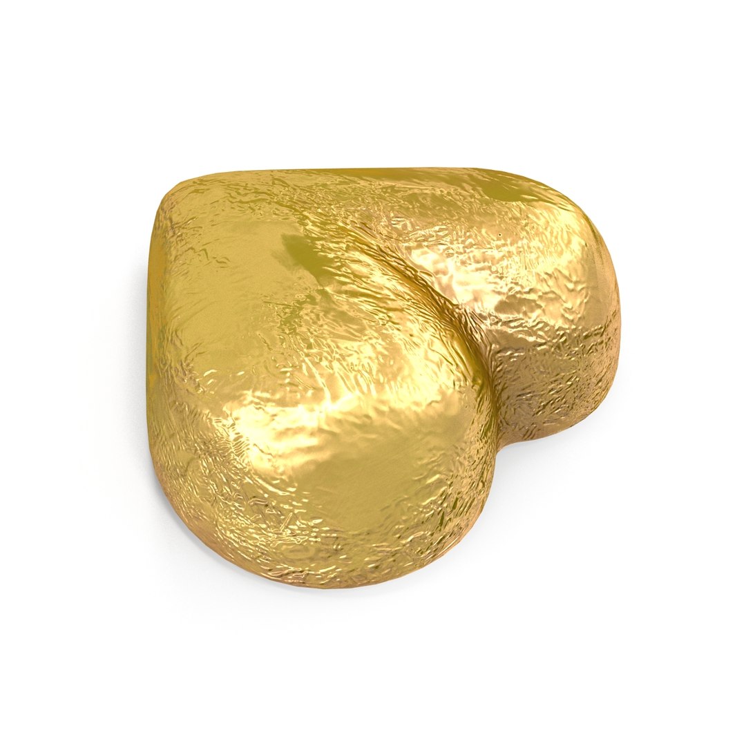 Chocolate Candy Heart Gold 3d Max