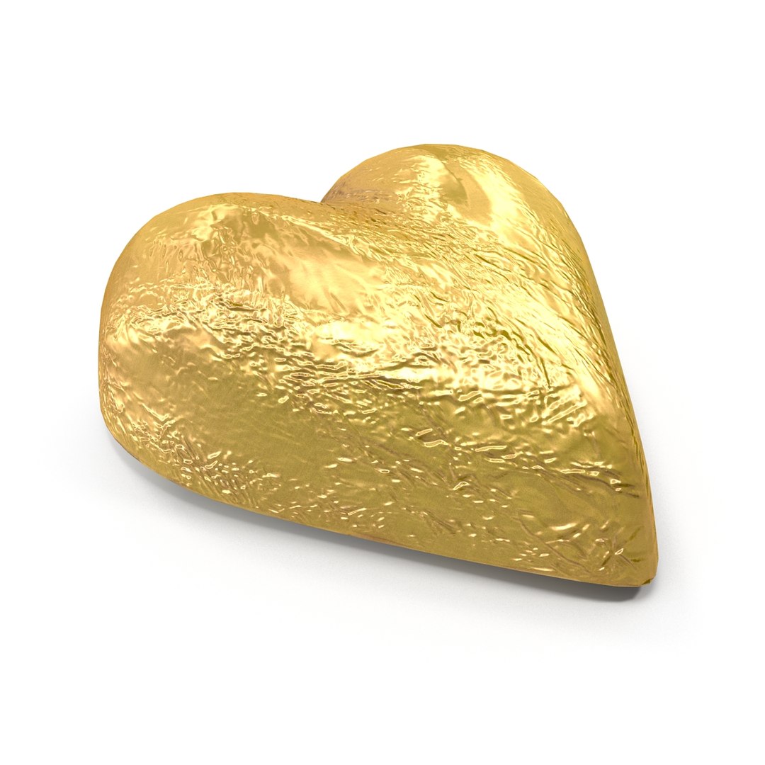 Chocolate Candy Heart Gold 3d Max