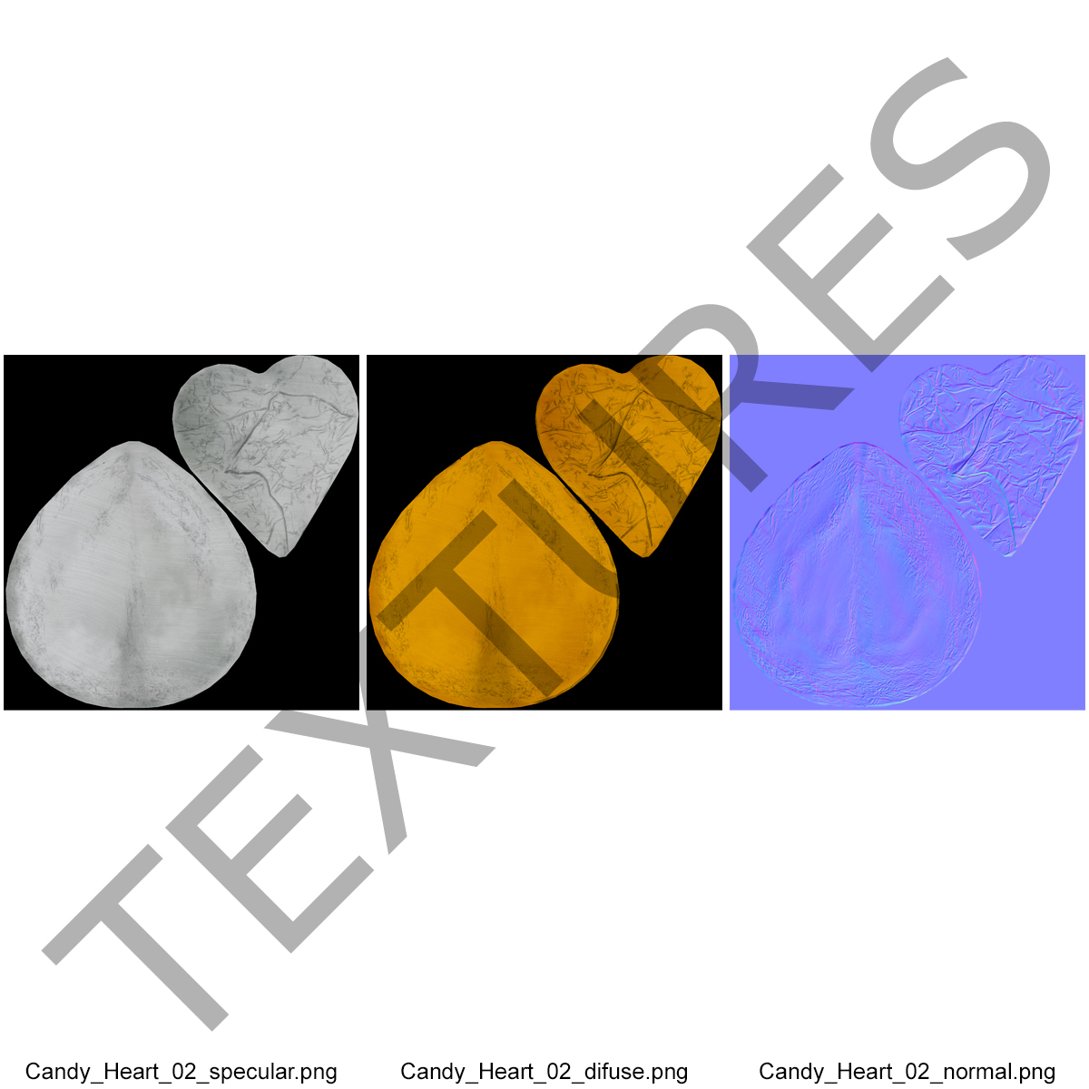 chocolate candy heart gold 3d max