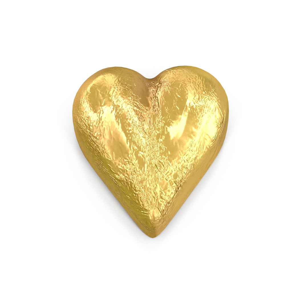 Chocolate Candy Heart Gold 3d Max