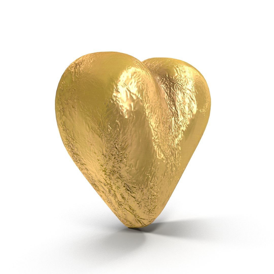 Chocolate Candy Heart Gold 3d Max