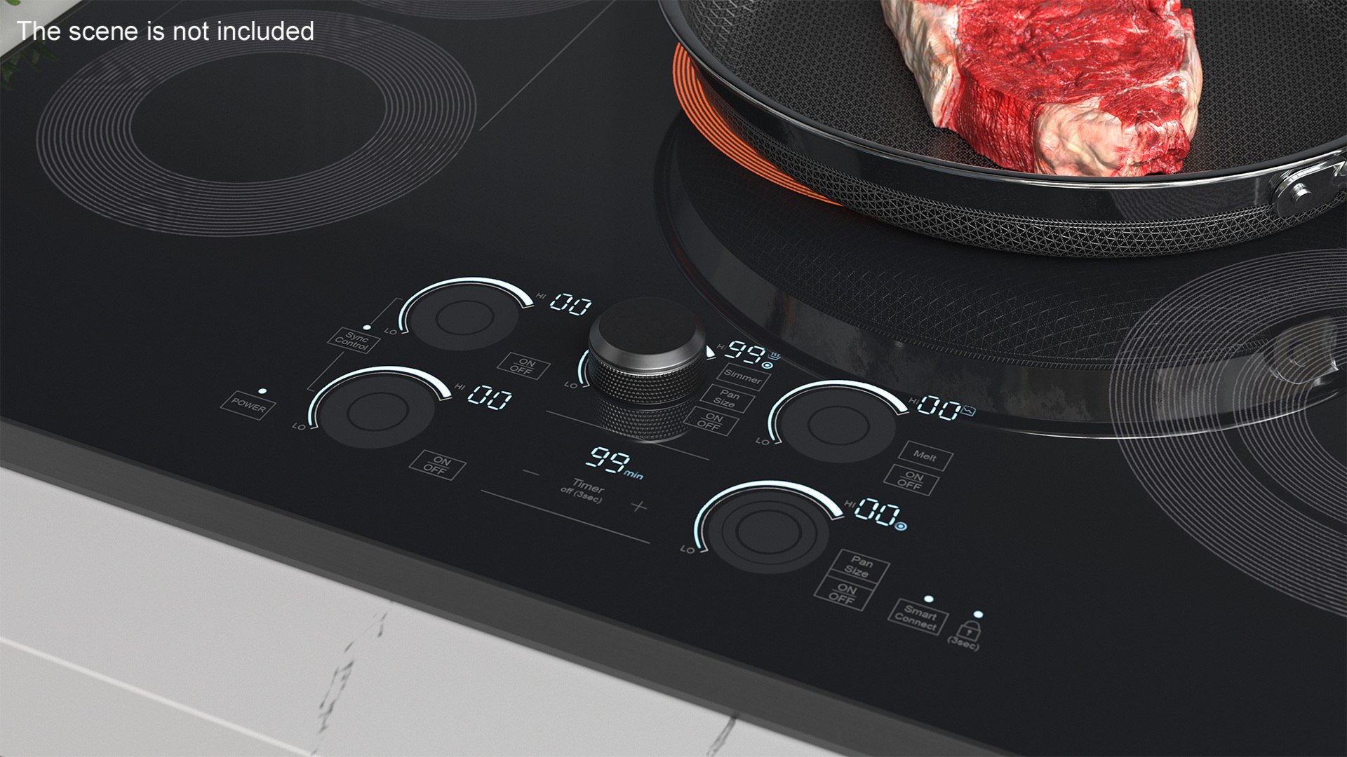 3D Induction Cooktop With Frying Pan And Steak Model - TurboSquid 2198606