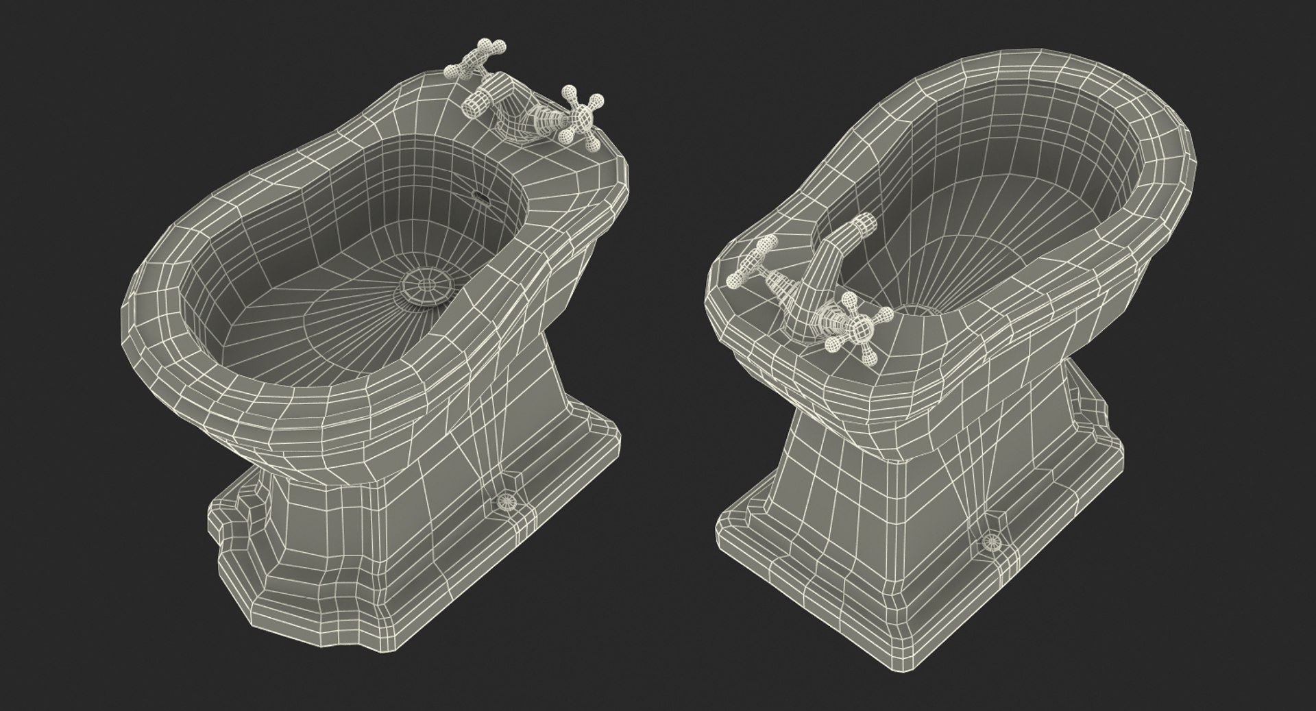 Bathroom bidets 3D model - TurboSquid 1301365