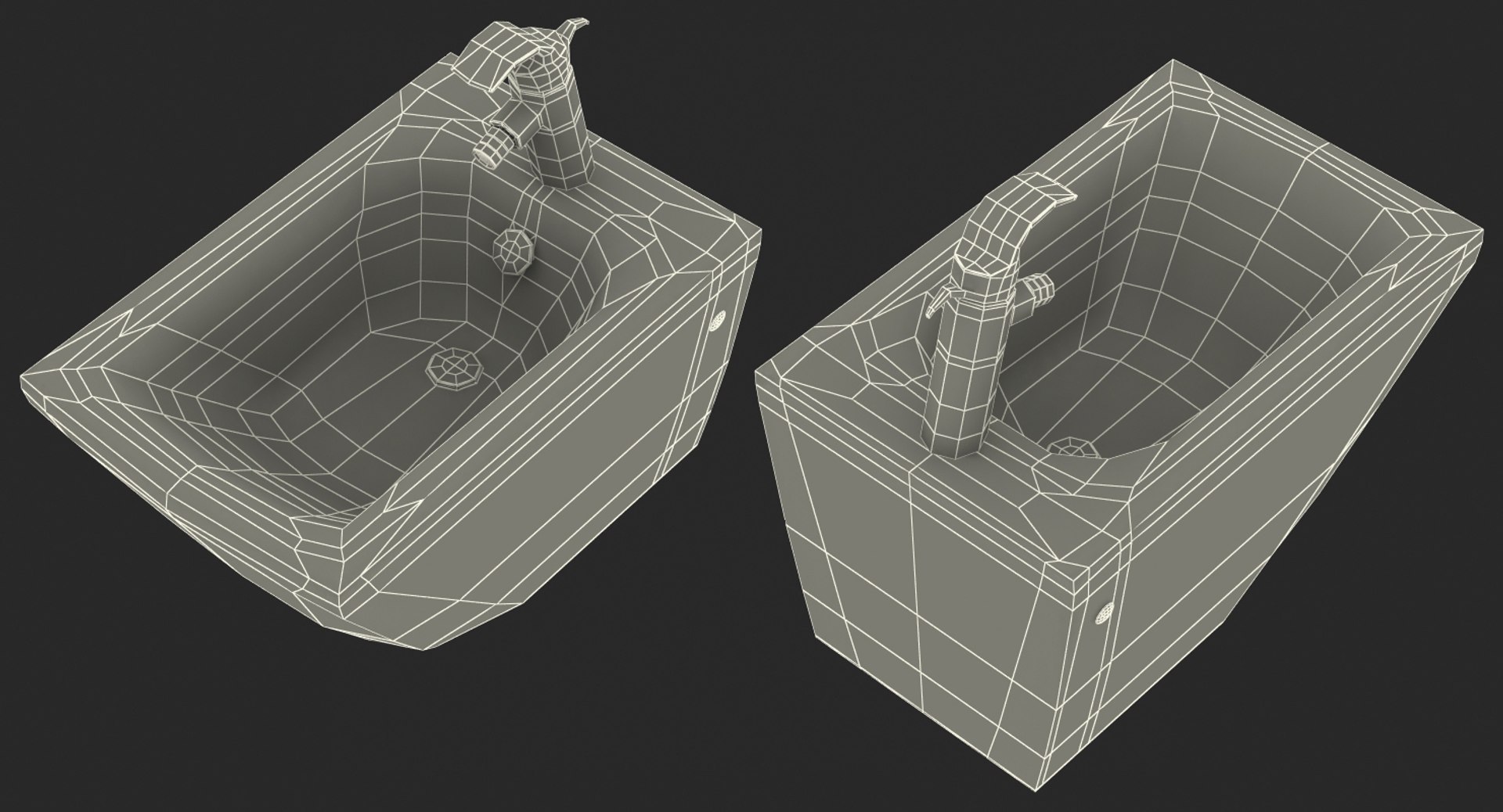 Bathroom bidets 3D model - TurboSquid 1301365