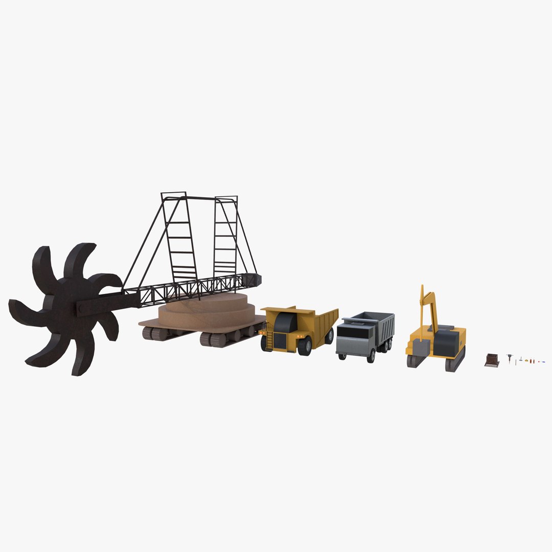 Mega Machines And Vehicle - Mining Pack Model - TurboSquid 1898959