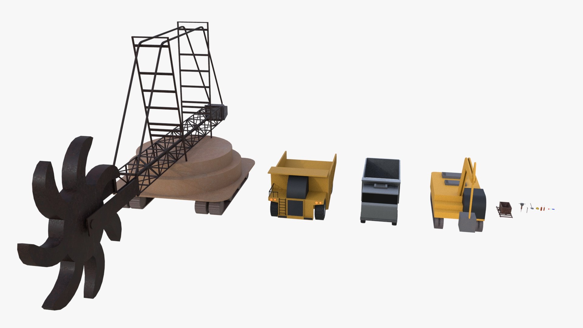 Mega Machines And Vehicle - Mining Pack Model - TurboSquid 1898959